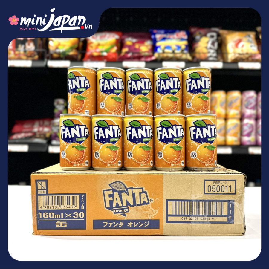 Thùng 30 lon nước ngọt giải khát có gas Fanta mini vị cam 160ml - Mini Japan Store - Hồ Chí Minh