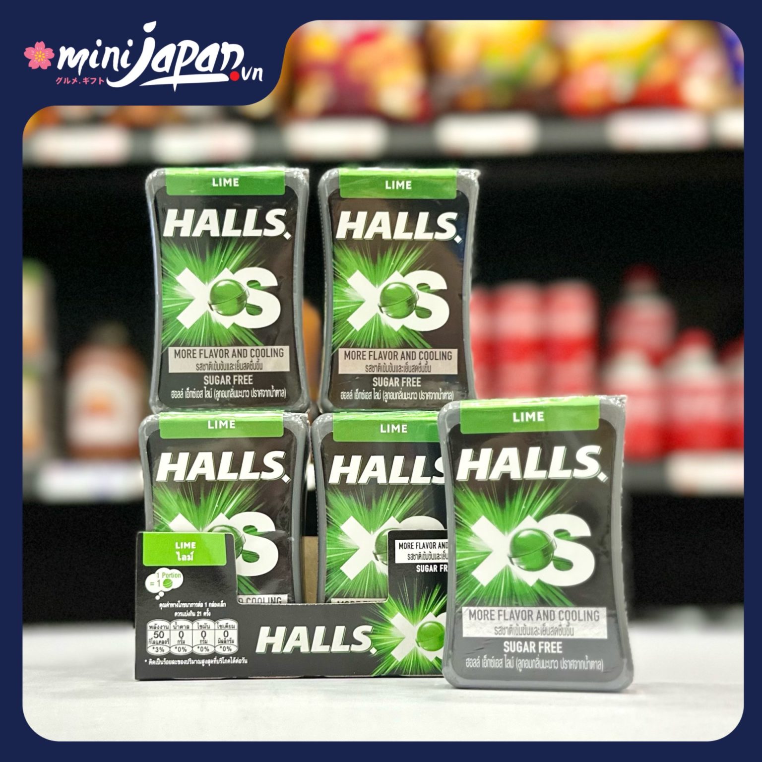 Viên Ngậm Không Đường Halls XS Hương Chanh 12.6g - Mini Japan Store - Hồ Chí Minh