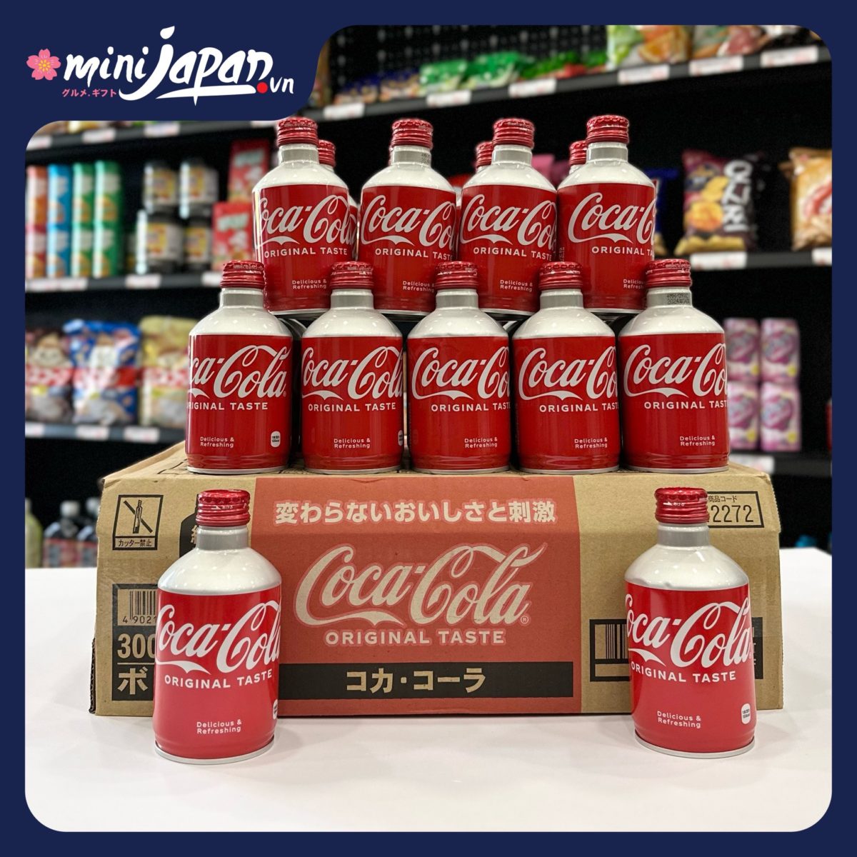 Thùng 24 lon Coca Cola Nhật Chai Nhôm Nắp Vặn 300ml - Mini Japan Store ...